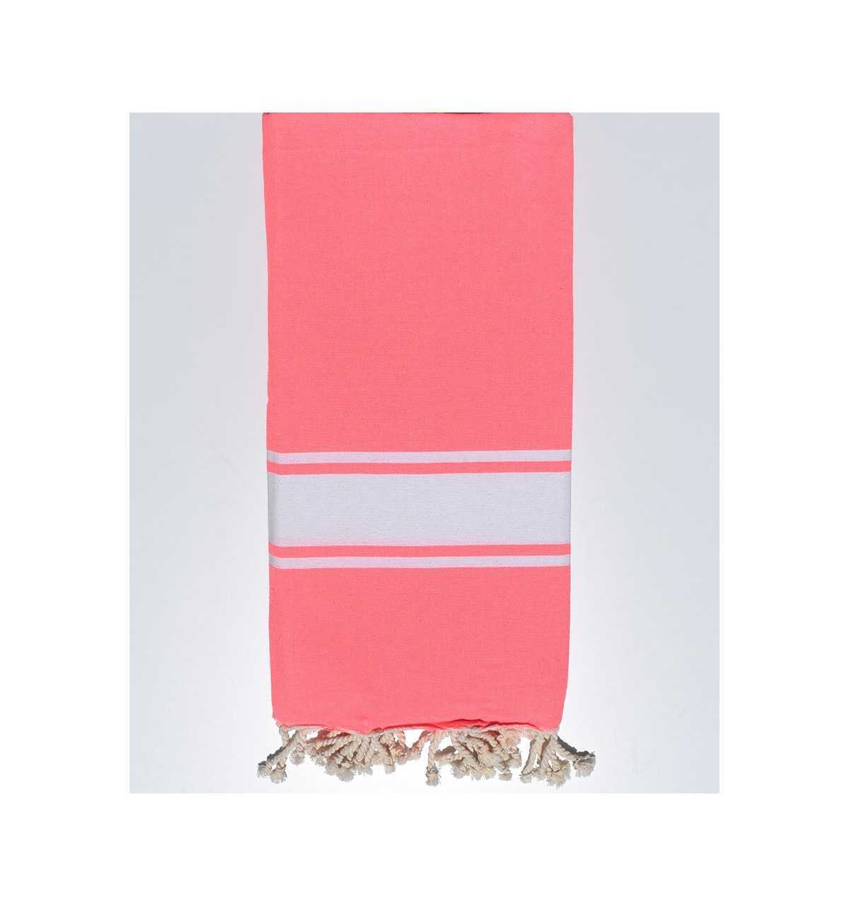 Grande telo mare rosa fluo 2m * 2m - FOUTA TUNISIA