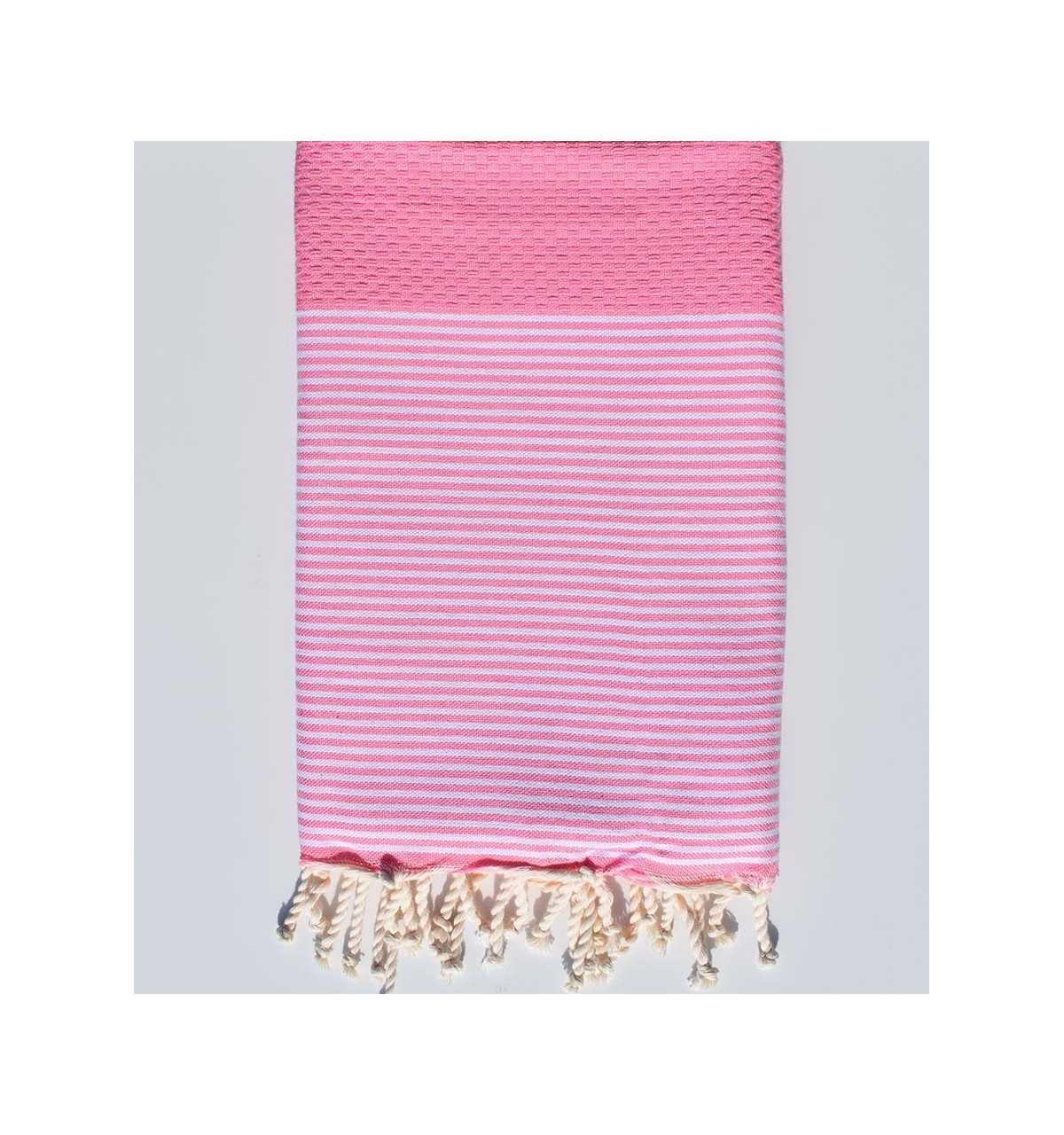 Telo mare Fouta nido d'ape rosa pallido - FOUTA TUNISIA