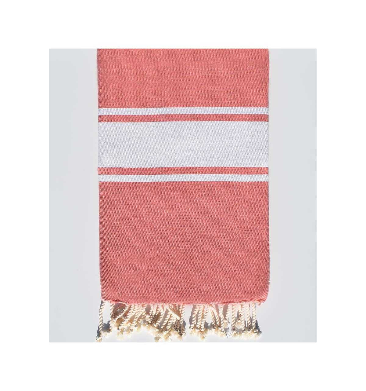 Telo mare rosa incarnadine 100x200 cm - 100 % Cotone - FOUTA TUNISIA