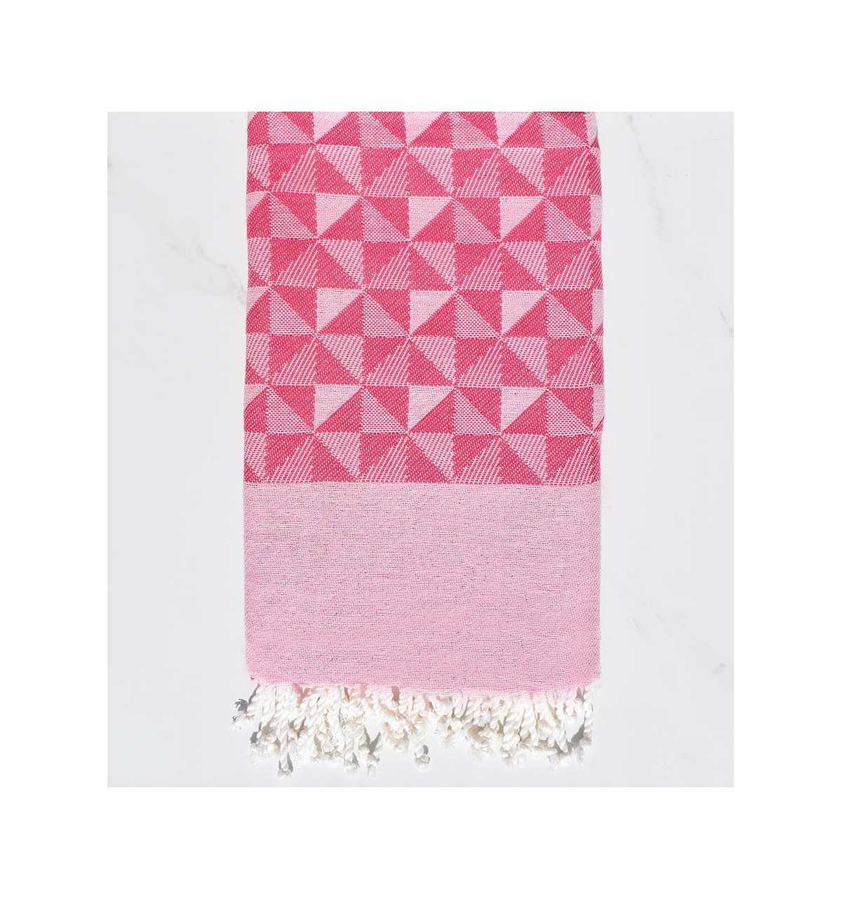 Telo mare jacquard rosa 100x200 cm - 100 % Cotone - FOUTA TUNISIA