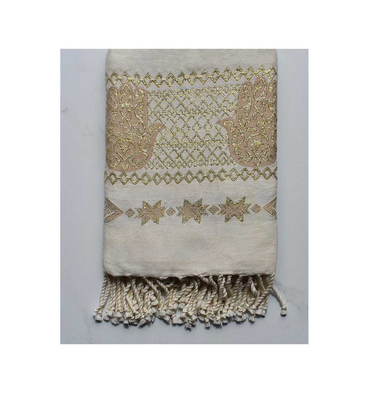 Fouta khomsa rosso ocra - FOUTA TUNISIA