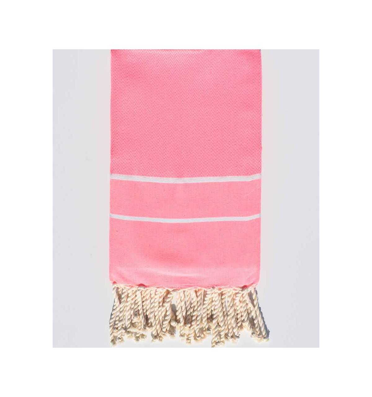 Telo mare chevron rosa fluo - FOUTA TUNISIA