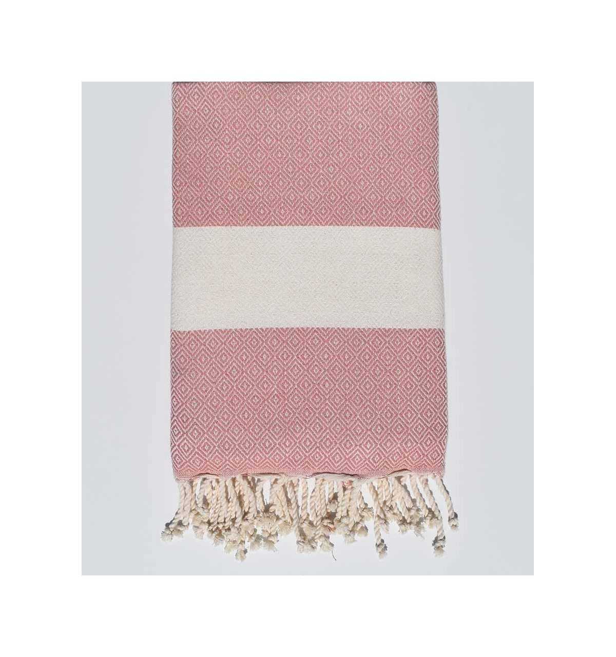 Telo mare Diamond chevron rosa antico - FOUTA TUNISIA