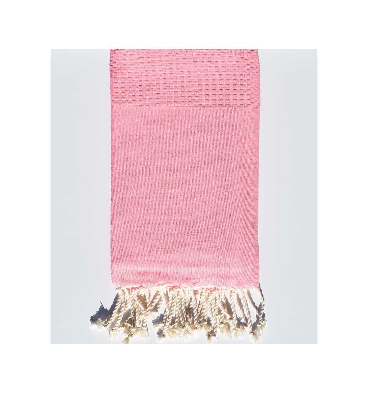 Telo mare tinta unita rosa confetto - FOUTA TUNISIA